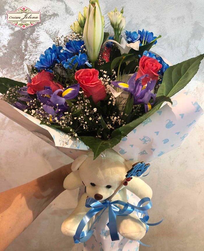 Dečiji buket plavi || Cvećara Jelena - Baby program